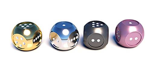 AKO DICE II - Aluminum D6 dice - Large Heavy Metal D6 Dice Set - Solid 16mm Dice with Extra Rounded Corner for a Better roll -Custom Metal dice Version 2 by AKO Dice (Blue)