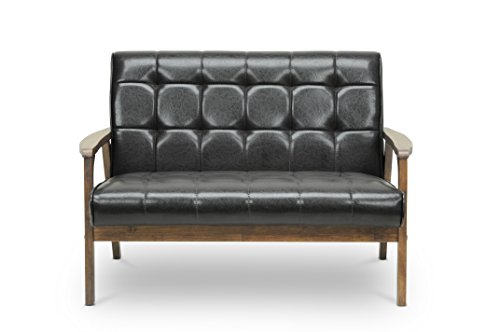 Baxton Studio Mid-Century Masterpieces Love Seat, Brown