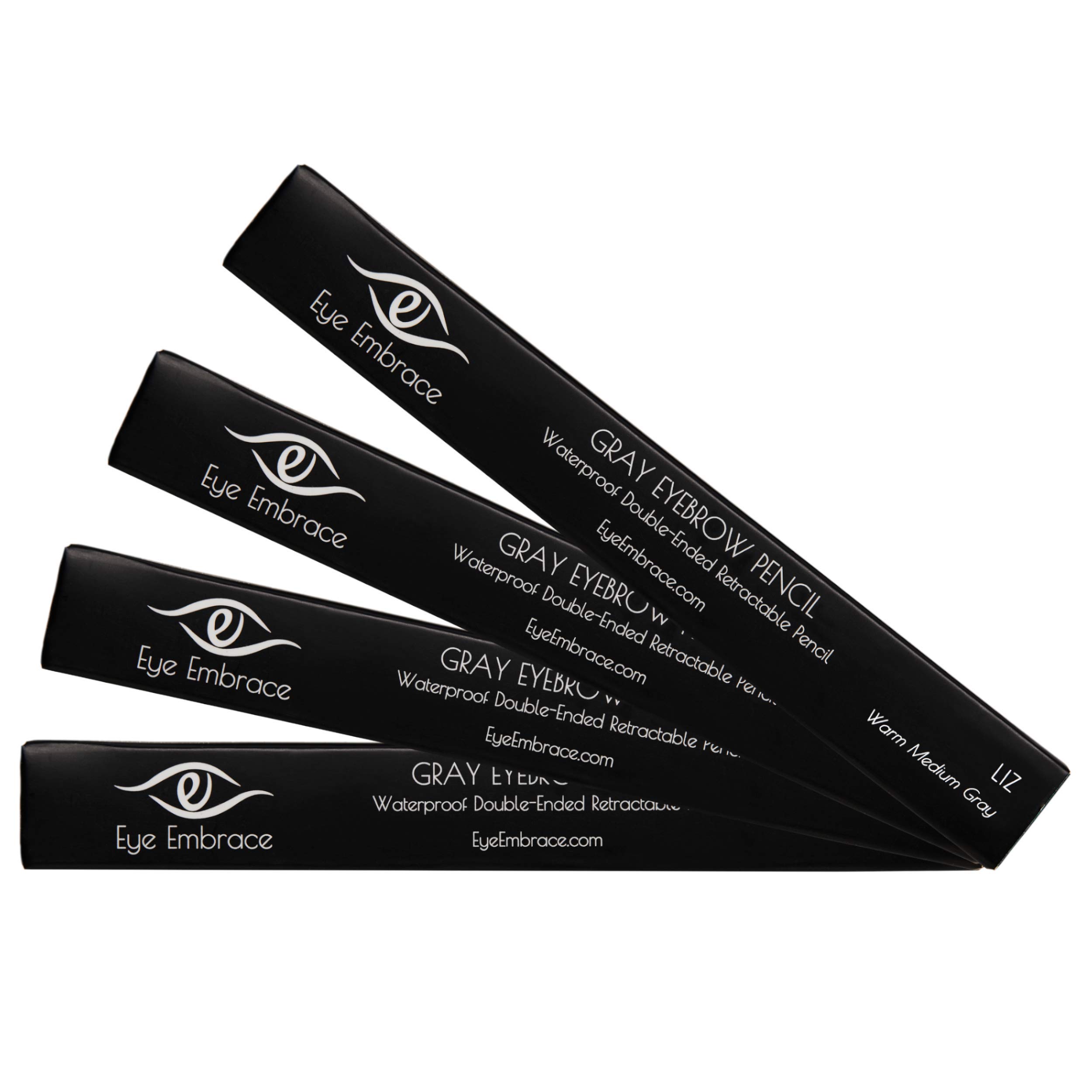 Eye Embrace Liz: Medium Gray Eyebrow Pencil β Waterproof, Double-Ended Automatic Angled Tip & Spoolie Brush, Cruelty-Free