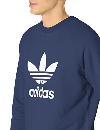 adidas Originals Men's Adicolor Classics Trefoil Crewneck Sweatshirt, Night Indigo, Medium