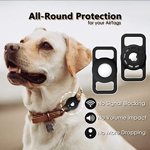Amaessom Airtag Dog Collar Holder(4 Pack) Protective Airtag Case for Dog Collar,Anti-Lost Air Tag Case Holder Cover Compatible with Cat Dog Collars Loop ,Airtag Pet Holder 0.8 inch Width …