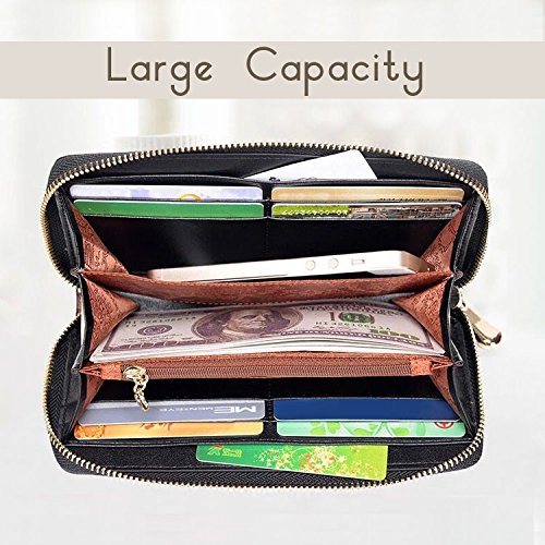 a266XDKSJK Women Leather Wallet Custom Photos Wallets Personality Clutch Bag Card Case Cash Holder Wallets Print Any Photo(Black Double Side)