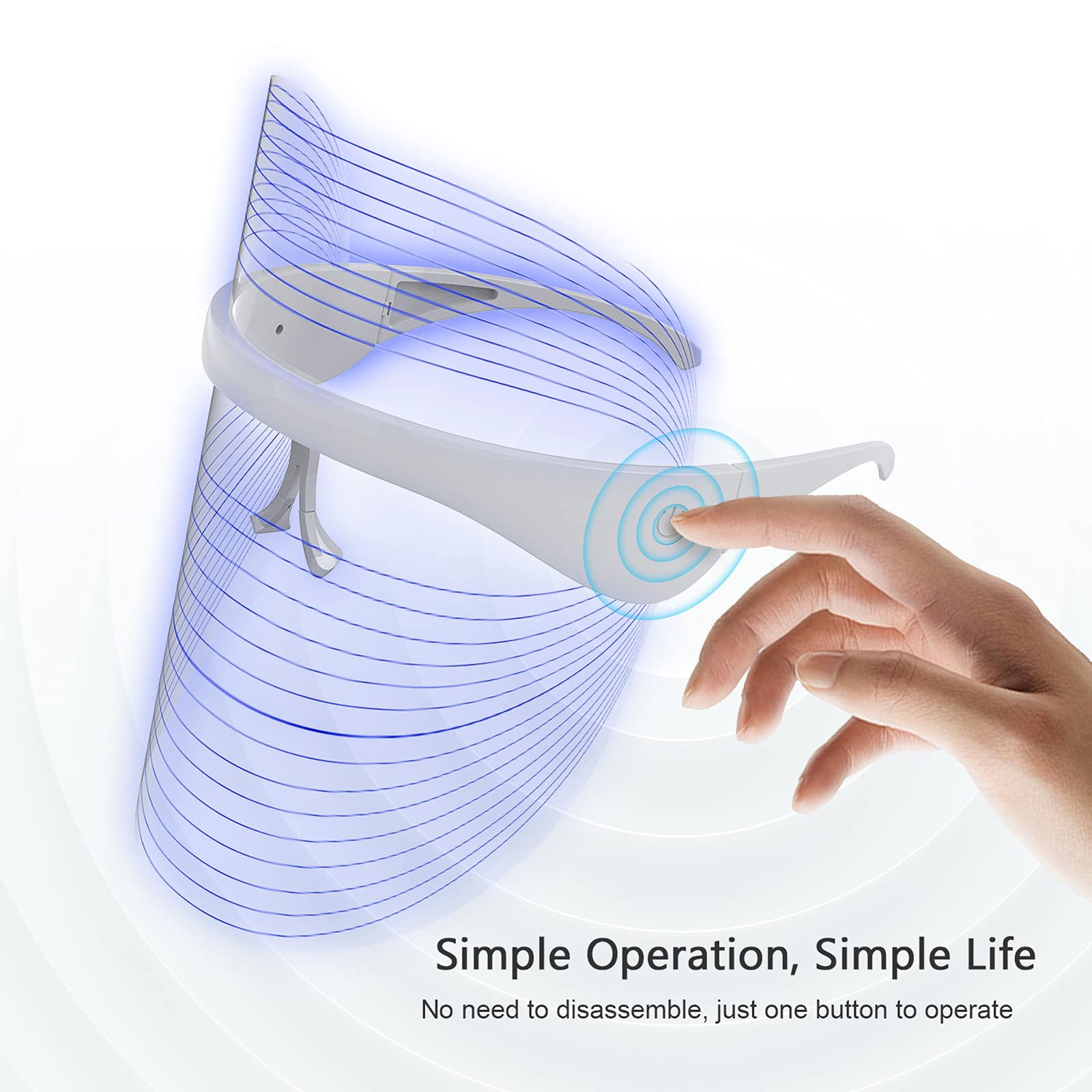NUFR LED Light Facial Mask, 3 Colors Light Facial Photon Beauty Device for Facial Rejuvenation, Anti Aging