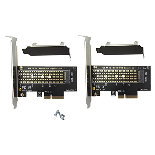 2x M.2 NGFF M-Key to Desktop PCIe x4 NVMe SSD Adapter Card 2242 2280 with Brackets