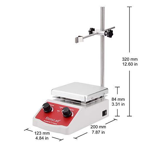 stonylab SH-2 Hotplate Magnetic Stirrer with Dual Control and Hot Plate, Rated Power 180W, 110V