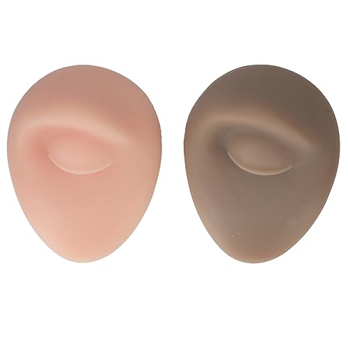 2 Pieces Silicone Eye Eyebrow Model with Stand, 3D Simulated Eye Model for Piercing Practice Jewelry Display