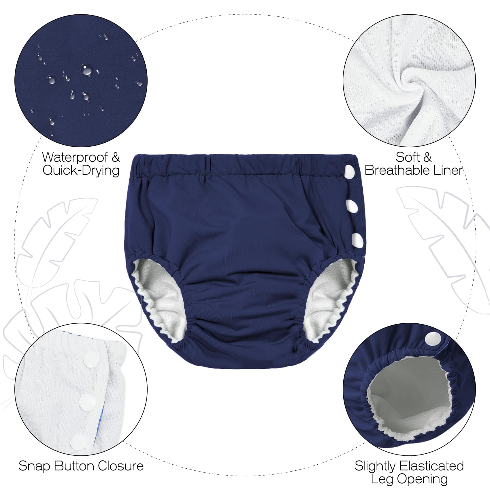Durio Reusable Swim Diapers Washable Baby Swim Diaper Unisex Infant Toddler Swimming Diapers B Green & Blue 2-3T