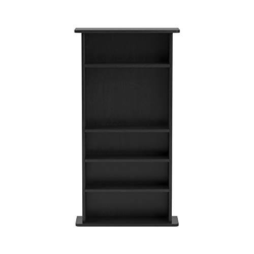 Atlantic Drawbridge Media Storage Cabinet - Organize optical media, up to 240 CD, or 108 DVD, or 132 BD/Video Games, Adjustable Shelves, PN 37935726 in Black