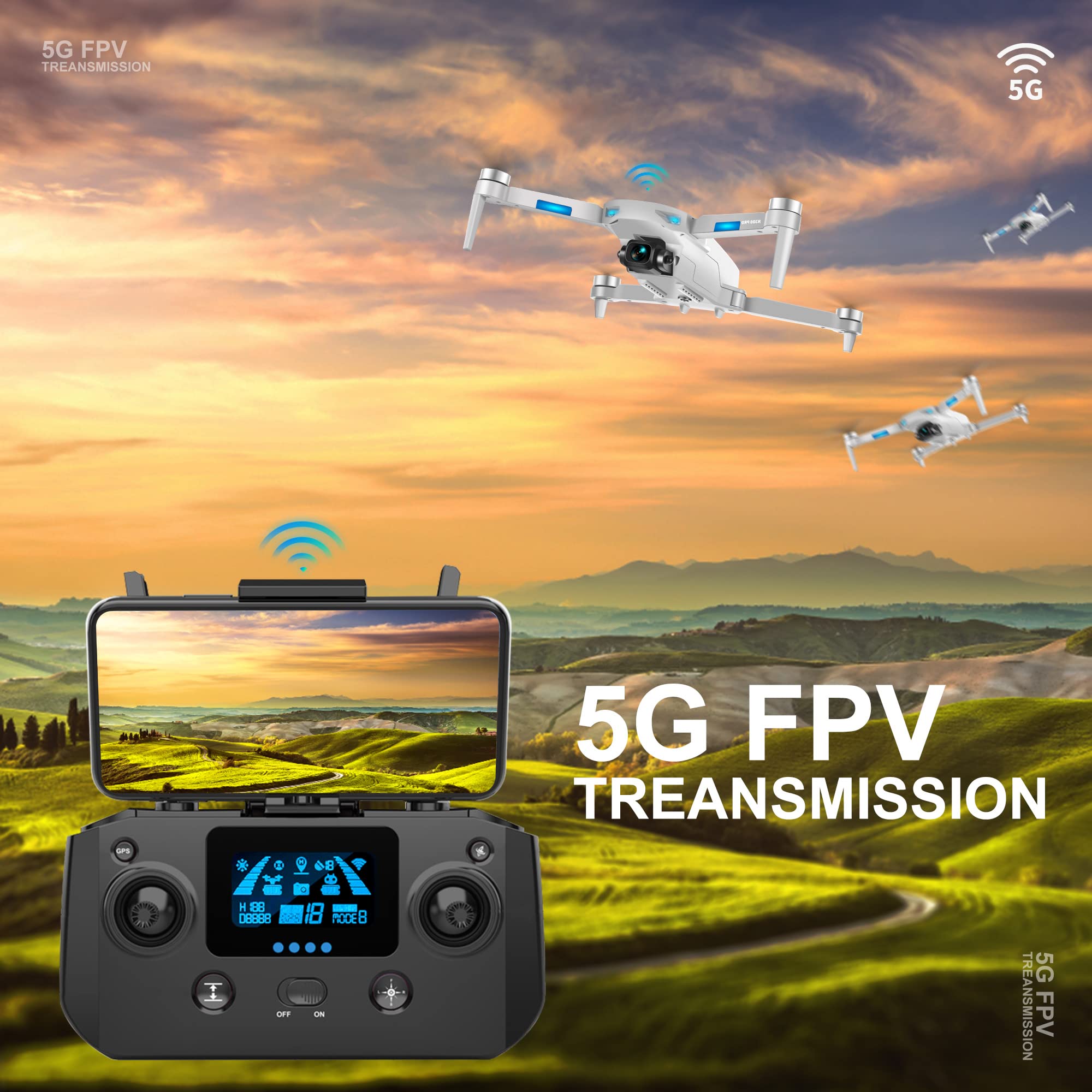 ๐ฎ๐ฌ๐ฎ๐ฏ ๐ก๐ฒ๐ HHD 4K GPS Drone with Camera for Adults: WiFi Mobile Control, Real-Time Image Transmission, RC Quadcopter with Auto Return, Follow Me, Altitude Hold, 40min Dual Batteries Flight