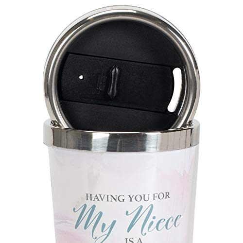 Elanze Designs Niece You are Loved 16 Oz Stainless Steel Travel Mug with Lid
