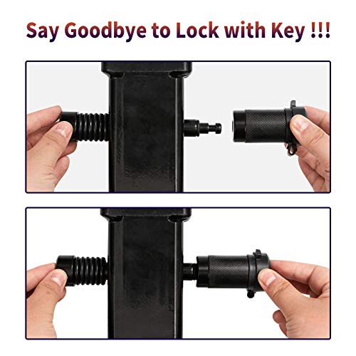 METOWARE Trailer Hitch Receiver Lock Pin, 5/8" Dia, 4” Long Pin with 3/4" Dia Adaptor, 16 Rubber O-Rings, Black Pin Hitch Receiver Lock for Class III IV Hitches, Trailer, Truck, Car, Boat