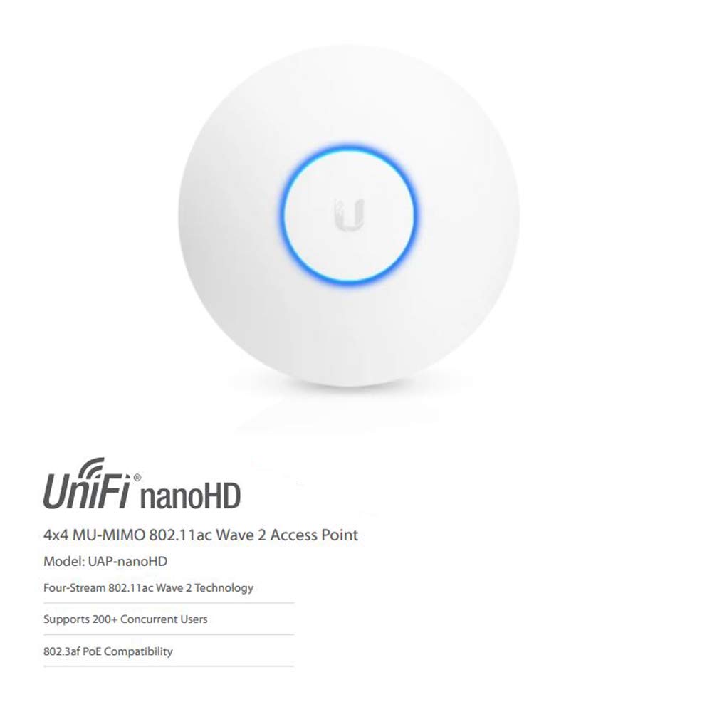 UniFi nanoHD UAP-nanoHD-US Compact Dual Band Wave2 Enterprise Wi-Fi 4x4 MIMO 1730 Mbps (4-Pack)