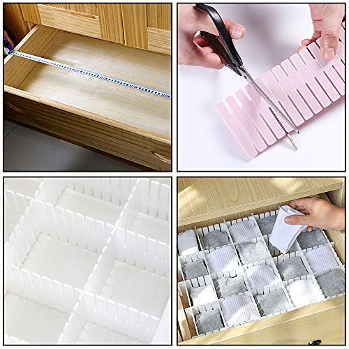 Drawer Organizers - DGQ 40Pcs Drawer Divider Strips 2.75” High Adjustable Separators for Closet, Office Desk, Kitchen Storage, Dresser, Makeup Tools, Socks