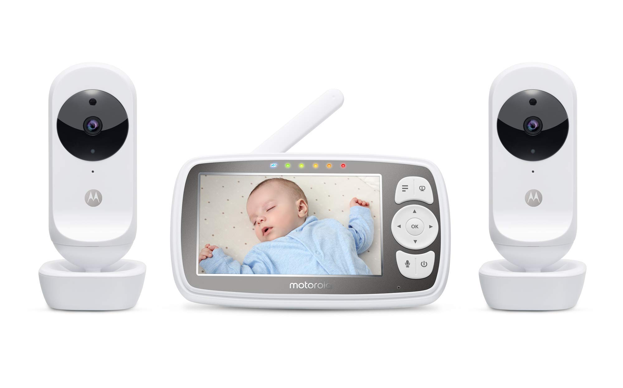 Motorola Connect20-2 Video Baby Monitor with Two Cameras – 4.3" Parent Unit and Wi-Fi Viewing for Baby, Elderly, Pet - 2-Way Audio, Night Vision, Temperature Sensor, Digital Zoom