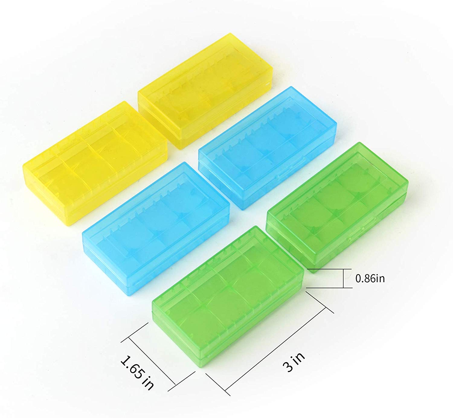 Golden Pearl 6pcs-Battery Storage Case for 18650 or CR123A Battery