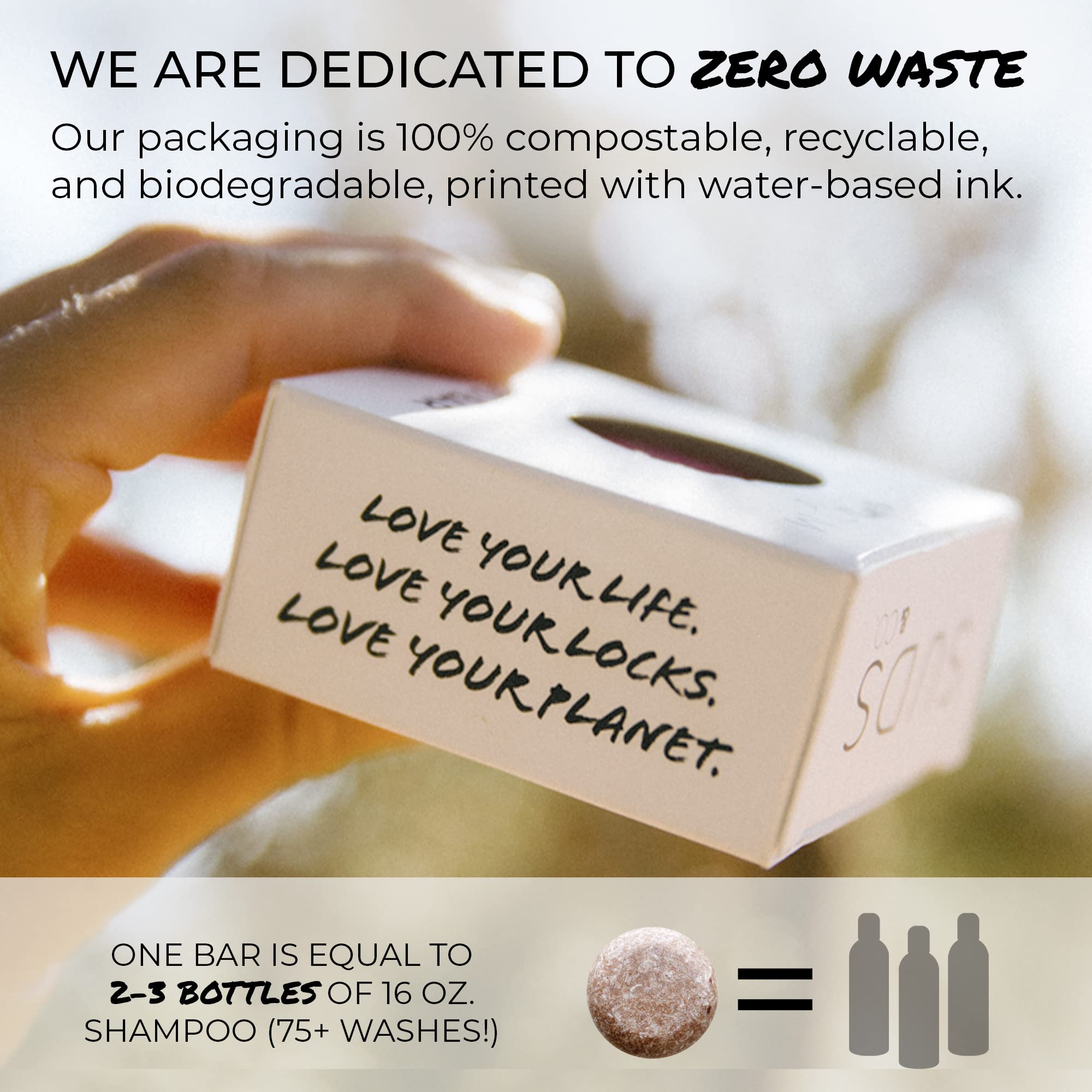 Suds & Co. Solid Shampoo Bar, Zero Waste Shampoo, Natural Shampoo Bar Soap, Sustainable, Eco-Friendly Hair Care - Driftwood, 3.0 Ounce