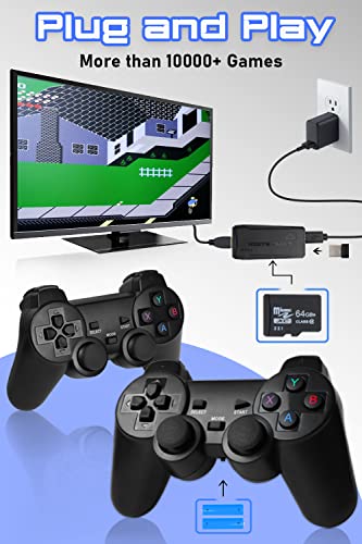 Apriluna Retro Game Console Wireless HDMI Output System,Built in 10000+ Classic Handheld Games 2.4G Wireless Controllers, 9 Emulator Consoles
