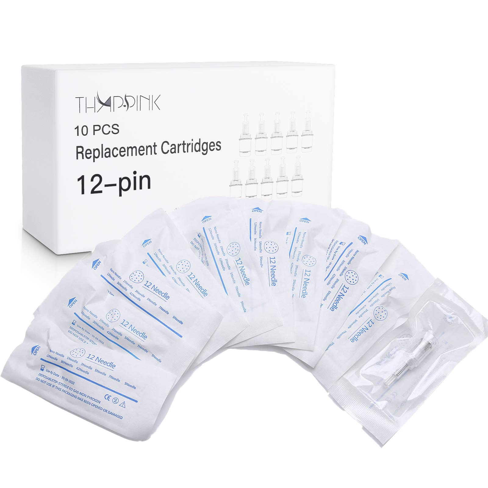 THAPPINK 12 Pins Replacement Cartridges 10Pcs