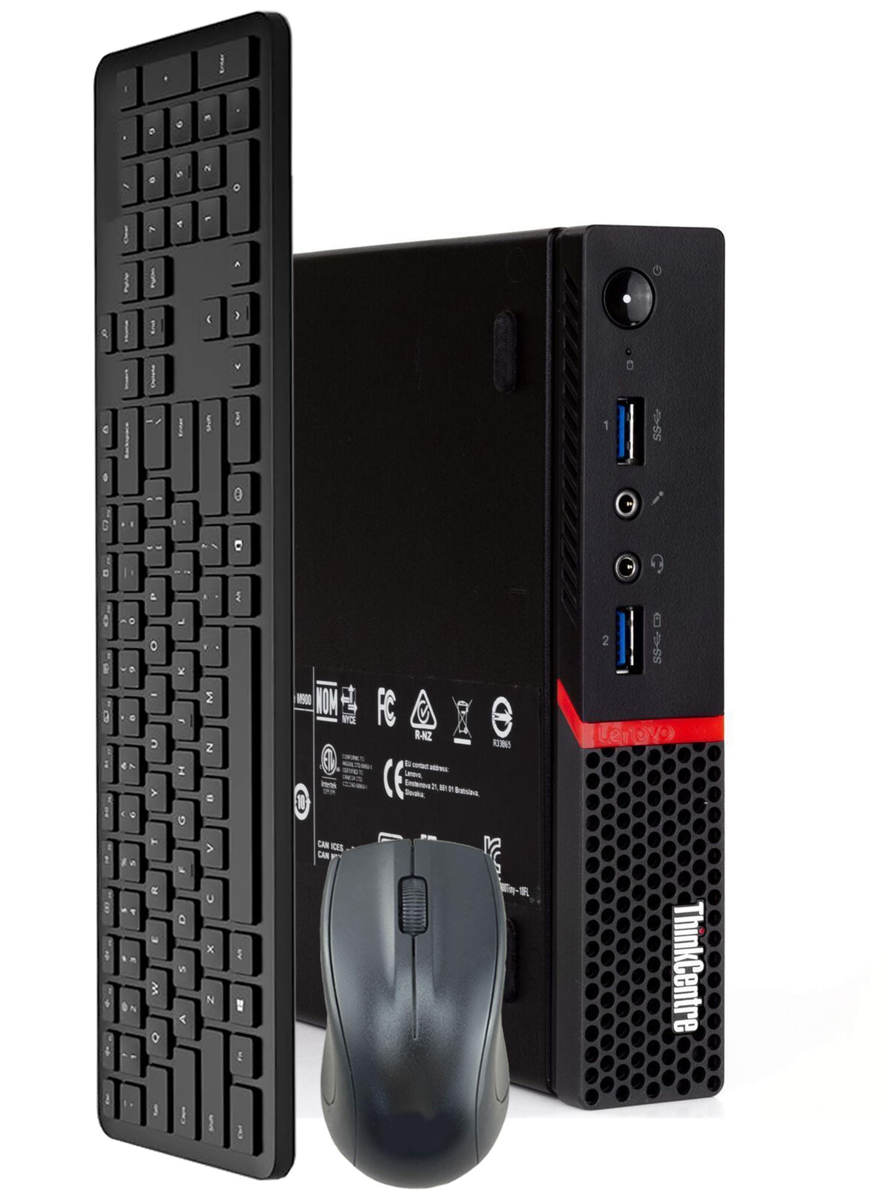Lenovo ThinkCentre M700 Tiny Computer Desktop PC, Intel Quad Core i5 6400T Processor, 8GB Ram, 128GB M.2 SSD,Wireless Keyboard & Mouse, WiFi | Bluetooth, Windows 10 Professional (Renewed)