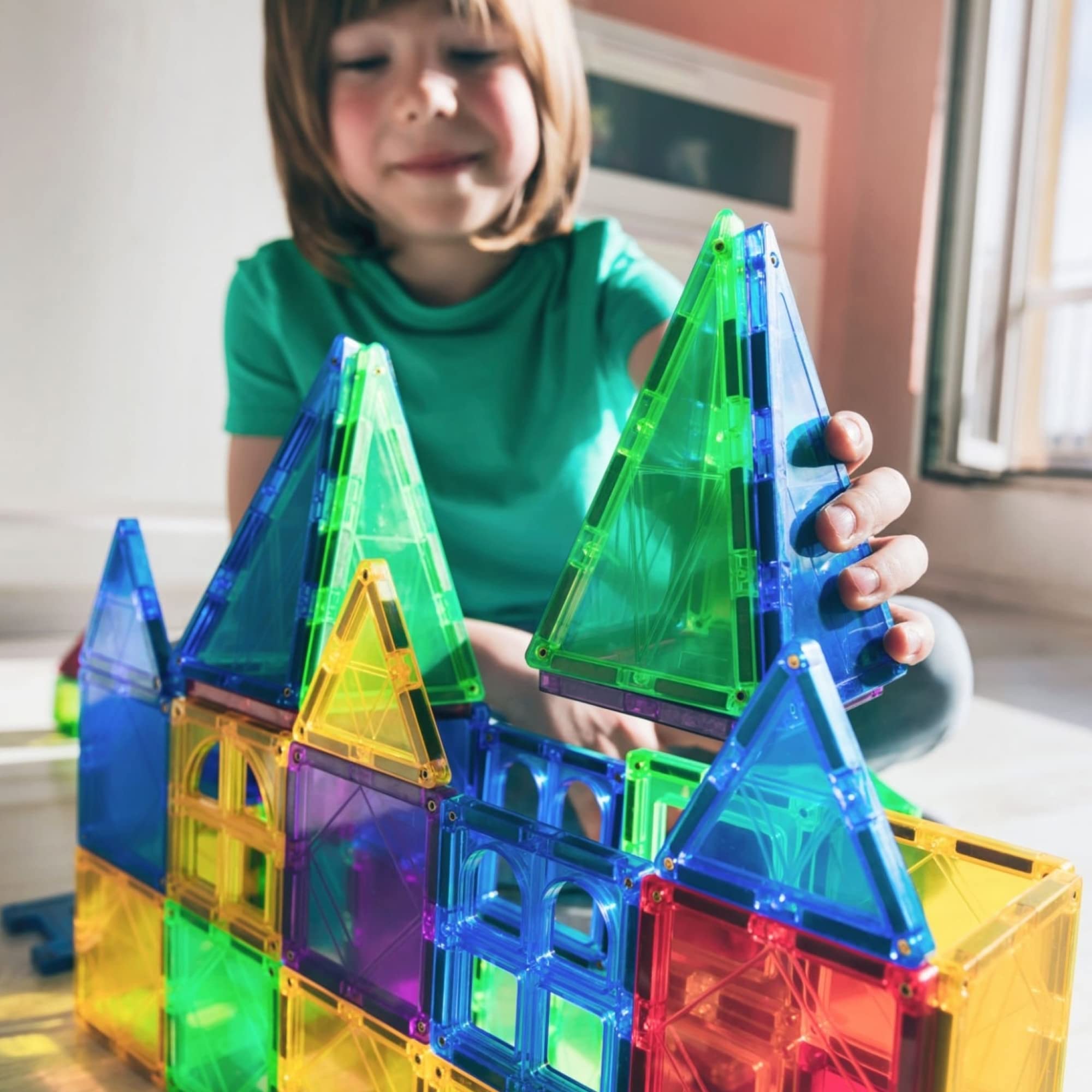 AAA777USA Magnetic 3D Building Block Tiles Learning and Educational Stem Toys for Kids, Toddlers Boys & Girls, Develops Creativity and Motor Skills β 102 Pcs Set