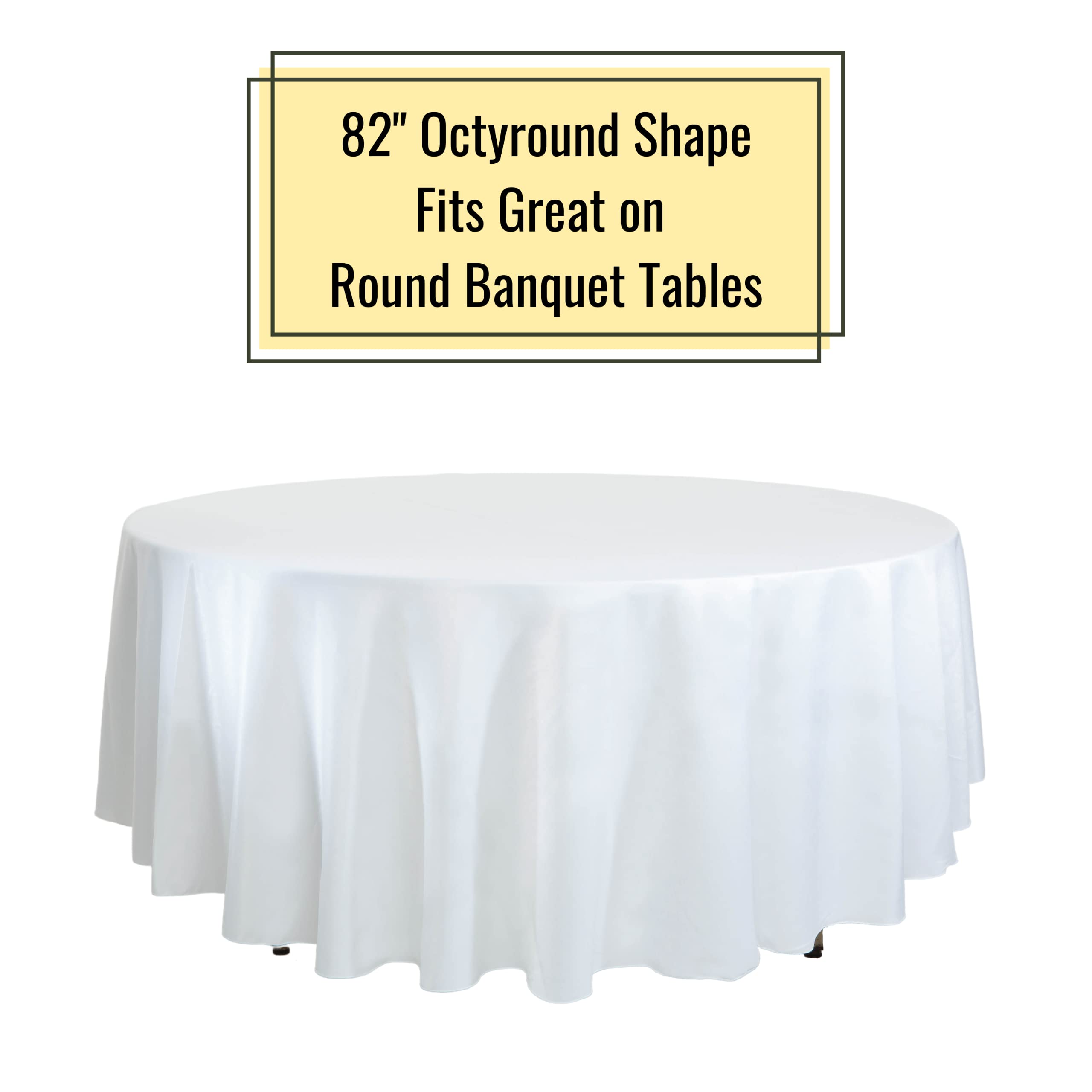 6-Pack White Round Paper Tablecloths β 82in Paper Table Cloths for Parties Disposable β Linen Like Disposable White Tablecloth Round Cover with Plastic Backing