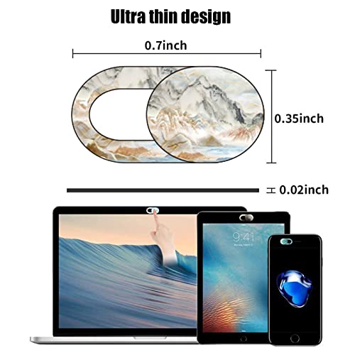 Anoys Webcam Cover 8 Pack, Ultra-Thin Camera Cover Privacy Protector, Cover Slide for Laptop/Mac/MacBook Air/iPad/iMac/PC/Cell Phone, Webcam Covers Laptop Accessories - Marble Texture