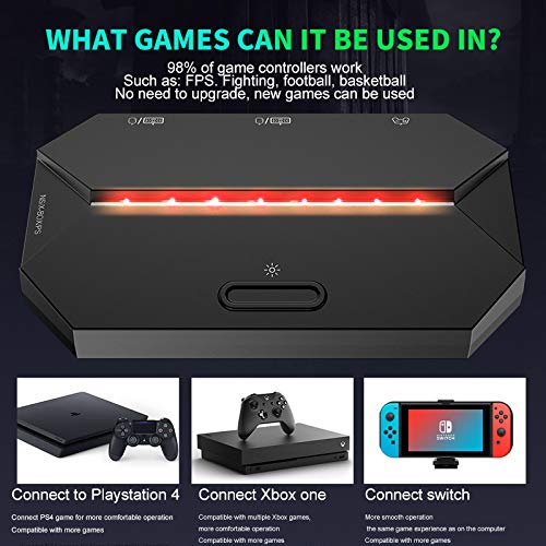 One Hand Gaming Keyboard and Mouse Combo, Wired 39 Keys Mechanical Feel Rainbow Backlit Keyboard+RGB Gaming Mouse+G6L LED Backlit Converter for Nintendo Switch/Xbox One/Xbox 360/PS4/PS3 /PC (Black)