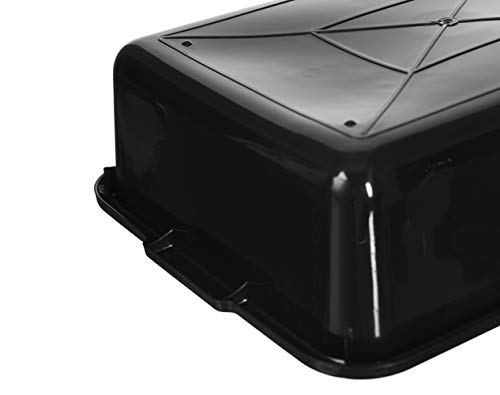 4-Pack Commercial Bus Tubs 8 Litre, Black Plastic Bus Box/Tote, Bus Wash Dish Basin Pans