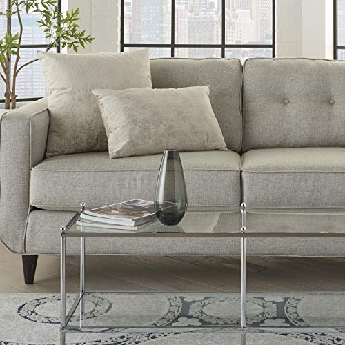 Mina Victory Life Styles Erased Velvet Beige 22" x 22" Throw Pillow