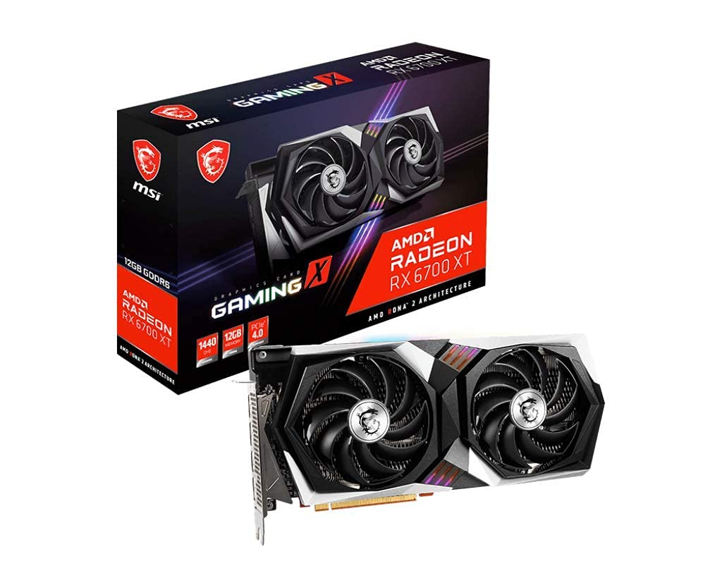 MSI Gaming Radeon RX 6700 XT 192-bit 12GB GDDR6 DP/HDMI Dual Torx 4.0 Fans FreeSync DirectX 12 VR Ready RGB Graphics Card (RX 6700 XT Gaming X 12G) (Renewed)