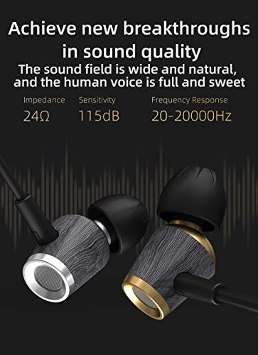CCA CST in Ear Earbuds, Dual Magnetic Dynamic Drivers Earphones 3.5mm Jack with Mic and Inline Control Noise Isolating Lightweight Headphones for Music Video Phone Call Gaming, (Gold with Mic) …