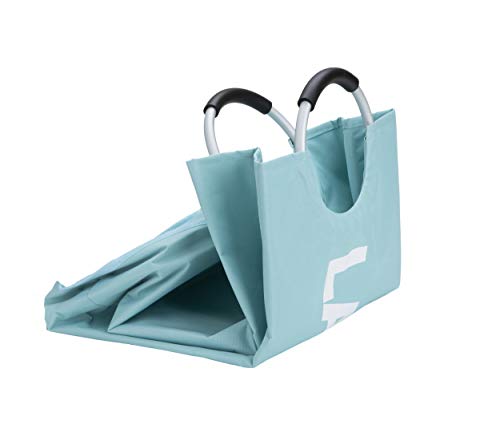 Mind Reader DORMHAMP-BLU 82L Large Basket (5 Colors) Collapsible Fabric Laundry Hamper, Foldable, Folding Washing Bin, Clothing Bag, Double Layer with PE Board, Blue