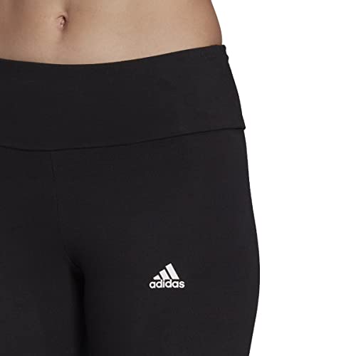 adidas Women's Size Loungewear Essentials High-Waisted Logo Leggings, Black/White, Large/Tall