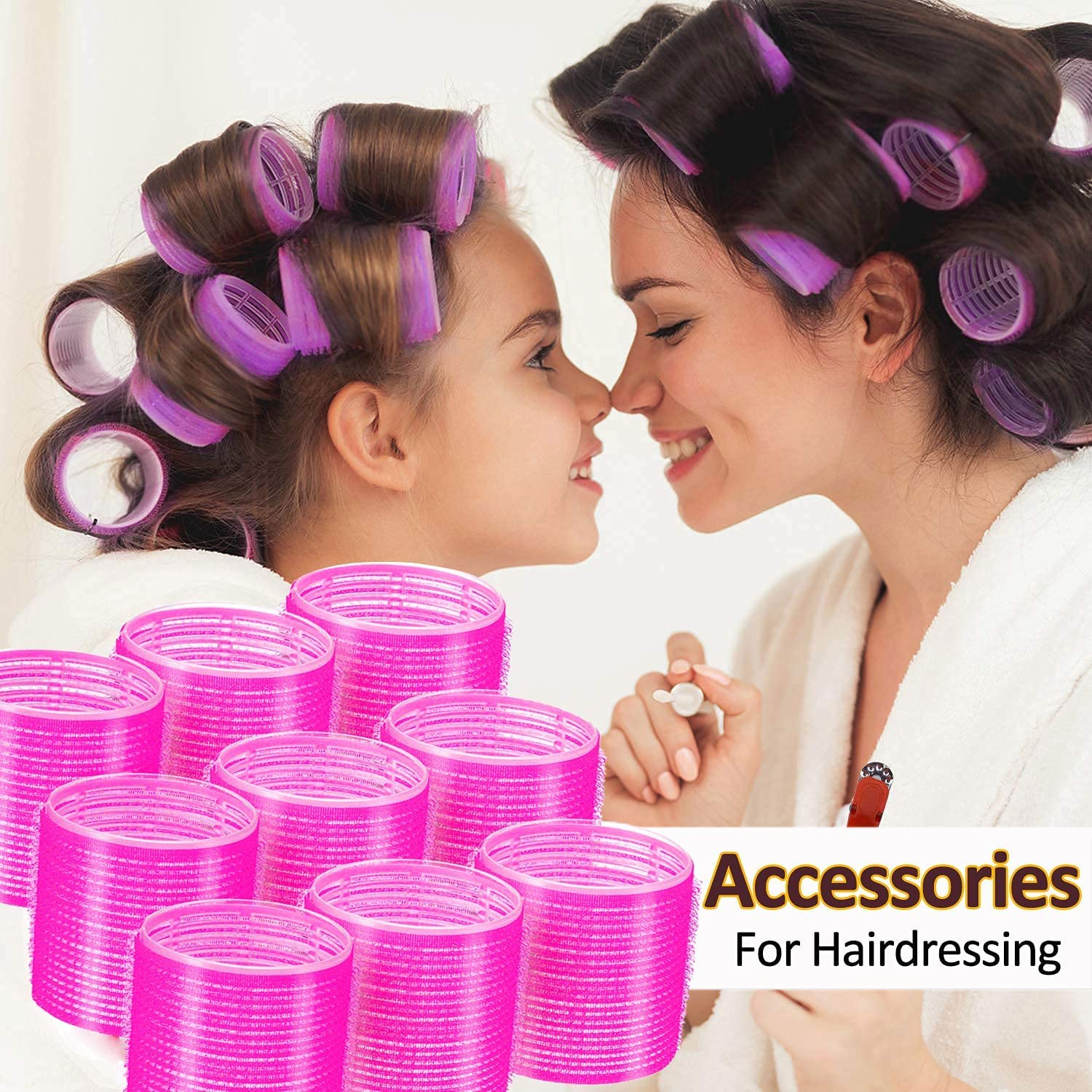 Super Jumbo Hair Rollers, 12 Pack Self Grip Salon Hairdressing Curlers, Hair Curlers Sets, DIY Curly Hairstyle for Long Hair, Colors May Vary, Jumbo Plus
