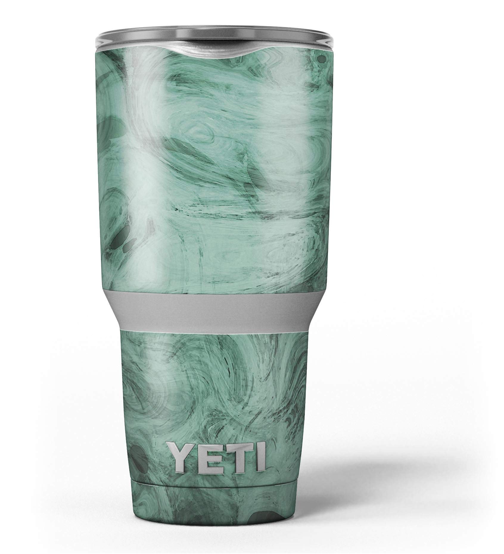 Design Skinz Green Slate Marble Surface V16 - Skin Decal Vinyl Wrap Kit Compatible with The Yeti Rambler Cooler Tumbler Cups