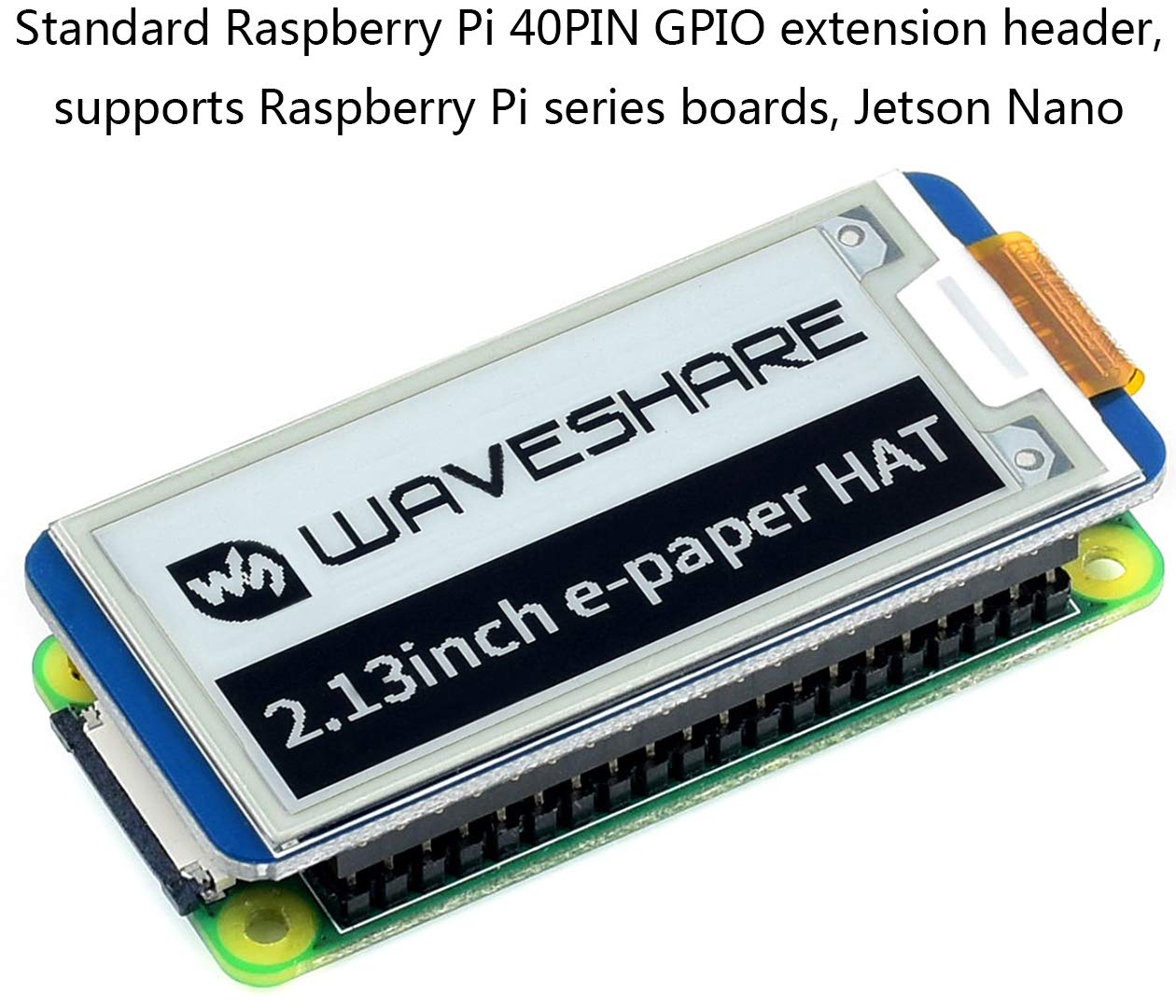 2.13inch E-Ink Display HAT V4 Version, Black/White Two-Color 250x122 Pixel E-Paper Module for Raspberry Pi 5/ 4B/3B+/3B/2B/A+/Zero W/WH/Zero 2 W/Jetson Nano SPI Interface, Support Partial Refresh