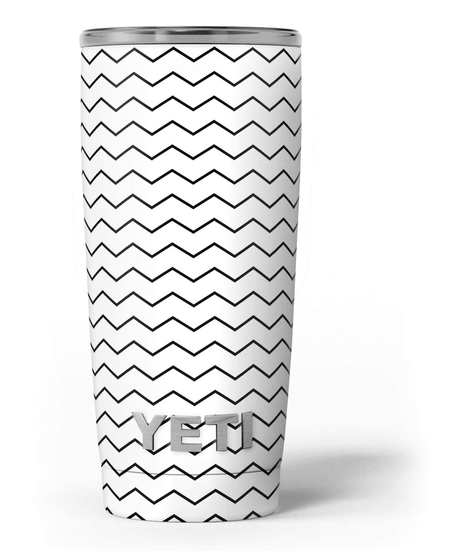 Design Skinz Slate Black Horizontal Chevron Pattern - Skin Decal Vinyl Wrap Kit Compatible with The Yeti Rambler Cooler Tumbler Cups