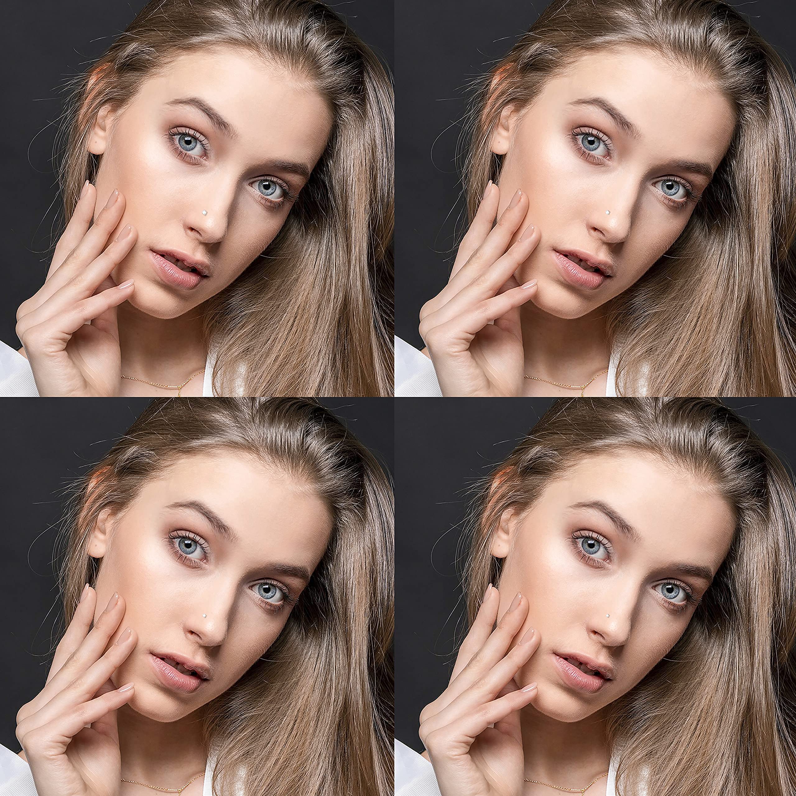16G Nose Rings hoops L Shaped Nose studs for women Septum Rings 16g(silver, 10)