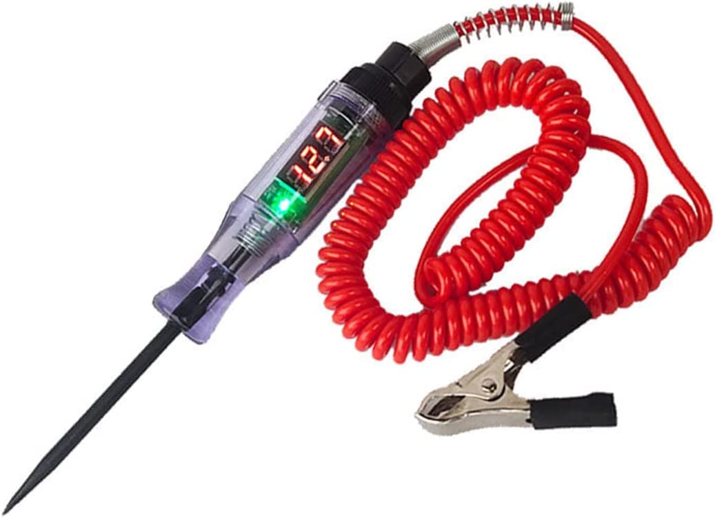 2023 Car Truck Circuit Test Pen -ăNew VersionăCircuit Tester, 3-70V DC Digital LED Circuit Tester, Heavy Duty Light Tester w/ Voltmeter & Spring Wire, Get Result Only Just in 3s (RED - (3-24V))