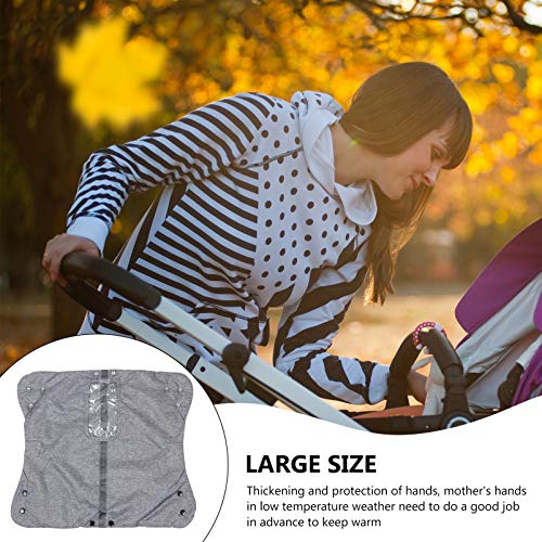 Kisangel Stroller Hand Winter Warmer Gloves Stroller Jogger Plush Warm Gloves Windproof Pram Handlebar Cover Mitten Bunting Bag for Buggy Pushchair Pram