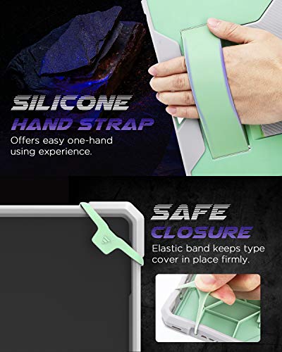 MoKo Case Fit Microsoft Surface Pro 7 Plus/7/6/5/4/LTE, [Heavy Duty] Shockproof Full-Body Rugged Hybrid Tablet Case with Hand Strap & Kickstand Fit Pro 7+/Pro 7/Pro 6/Pro 5/Pro 4/Pro LTE, Green+Gray