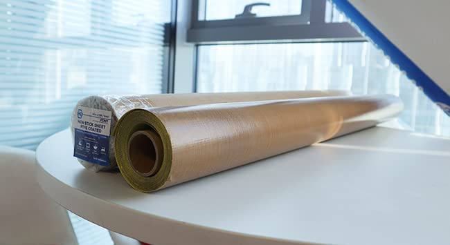 36 in x 15 ft Self-Adhesive PTFE Roll 5 Mil Heat Press Cover Roll PTFE Coated Heat Resistant Fabric