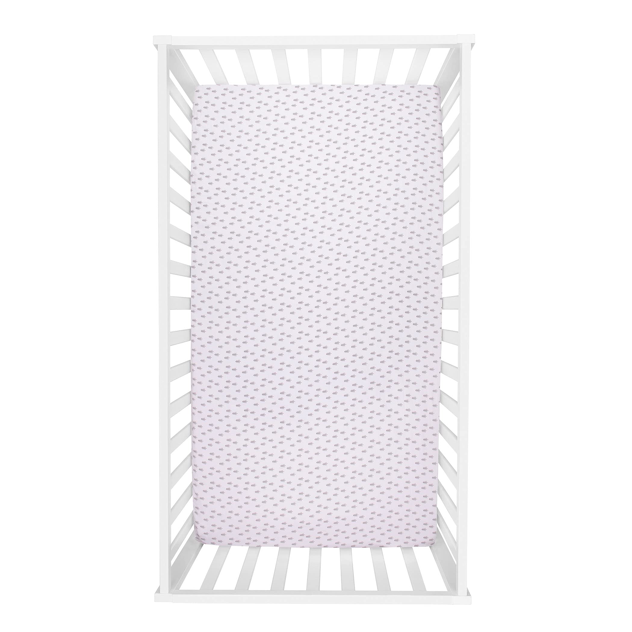 Trend Lab Modern Baby Crib Bedding Set for Boys or Girls | Simple Forest 4 Piece Nursery Décor Quilt, 2 Fitted Crib Sheets, and Dust Ruffle Skirt - Grey, 80025