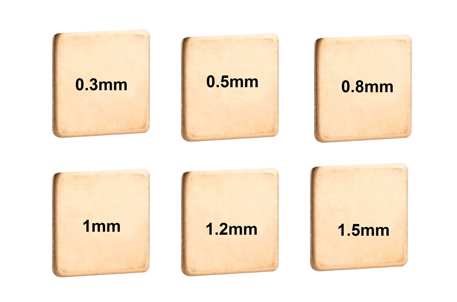 Easycargo 40pcs 6 Sizes 20mm Copper Pad Shim Thermal Assortment Kit, Pure Copper Heatsink C1100, Low Profile Thermal Plate Cooler for Cooling CPU GPU VGA RAM VRM VRAM PS5 SSD NVMe M.2 2280 2242 2230