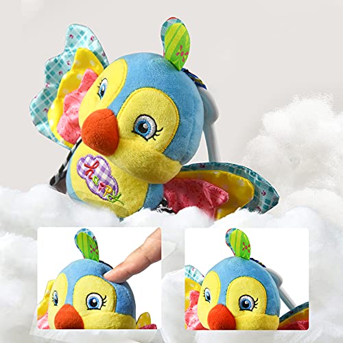 stochastic box Baby Rattle Toy with Baby Mirror,Newborn Toys 0 3 6 Months Brain Development,Great Gift for Girl&boy (Bird)