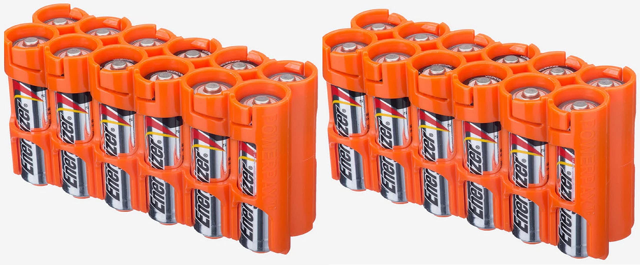 Storacell 12AAORG AA Battery Caddy, Orange, Holds 12 AA Batteries (2 Pack)