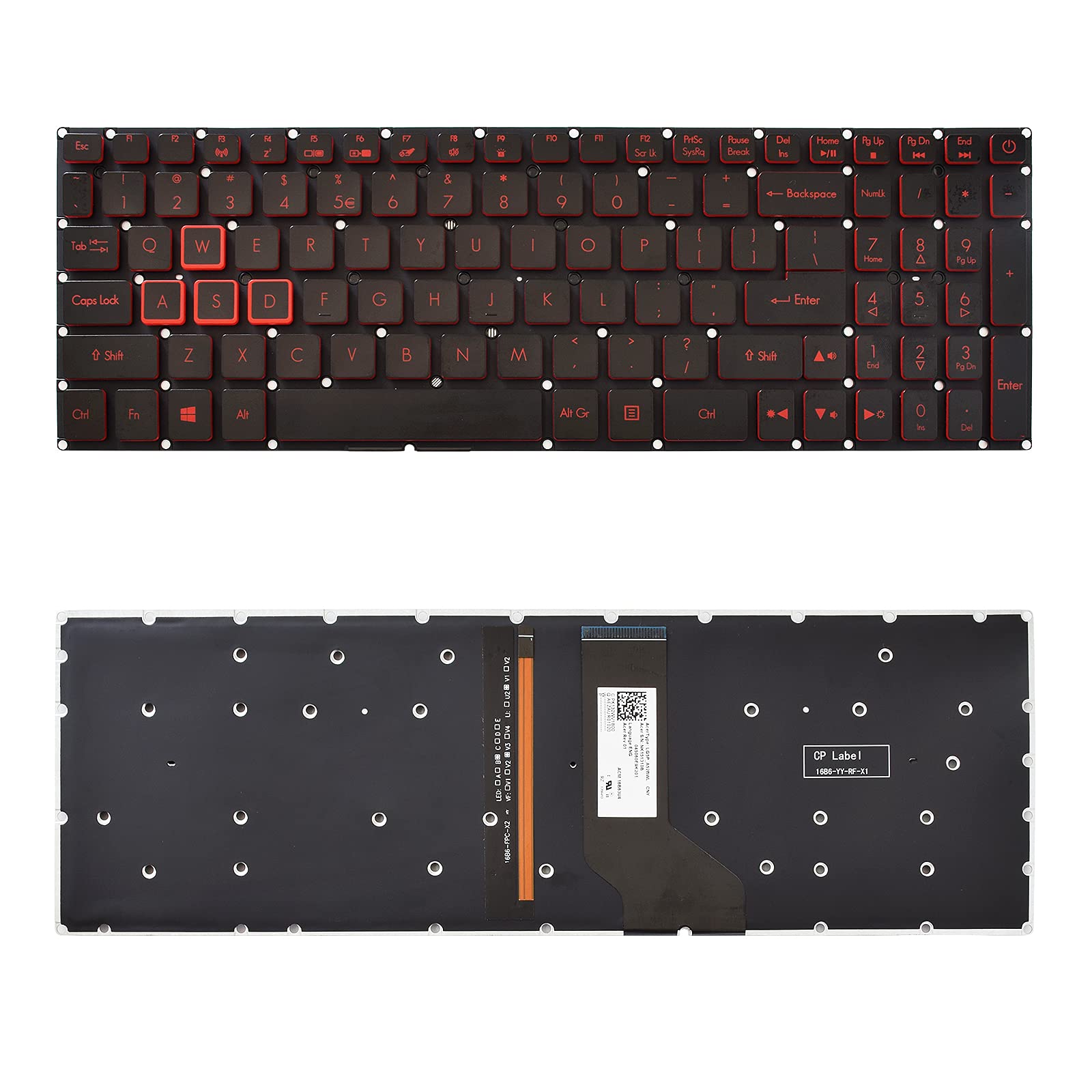 SUNMALL Replacement Keyboard with Backlit Compatible with Acer AN515-31 AN515-41 AN515-42 AN515-51 AN515-52 AN515-53 N17C1 Black US Layout