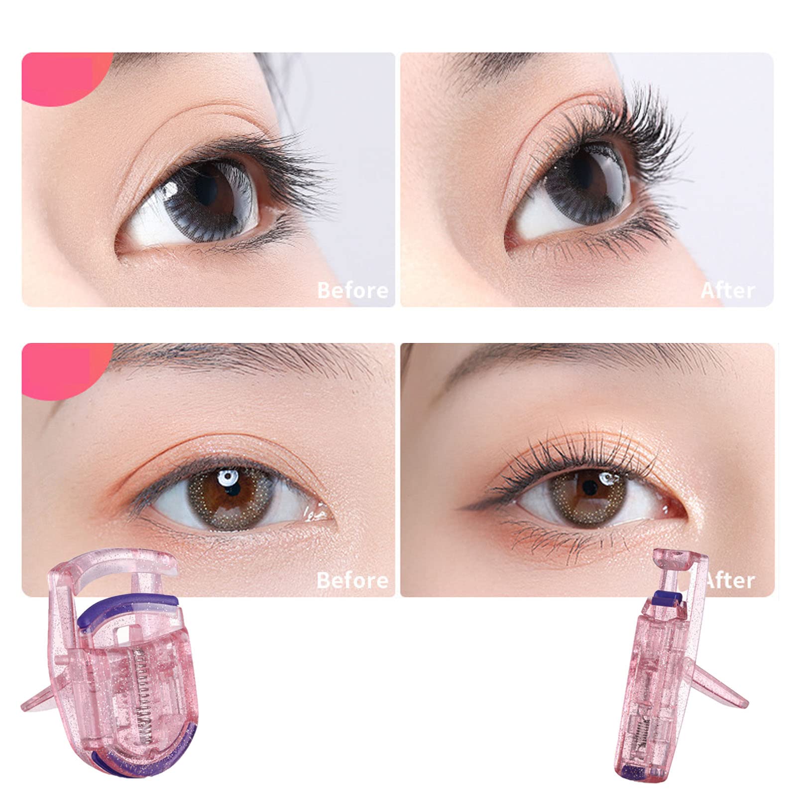 3 in 1 Eyelash Application Tool Kit, Mascara Comb Eyelash Separator Portable Mini Eyelash Curler and False Eyelash Applicator Tweezers Extensions Clips Eyelashes Buddy Kit (1 Set)