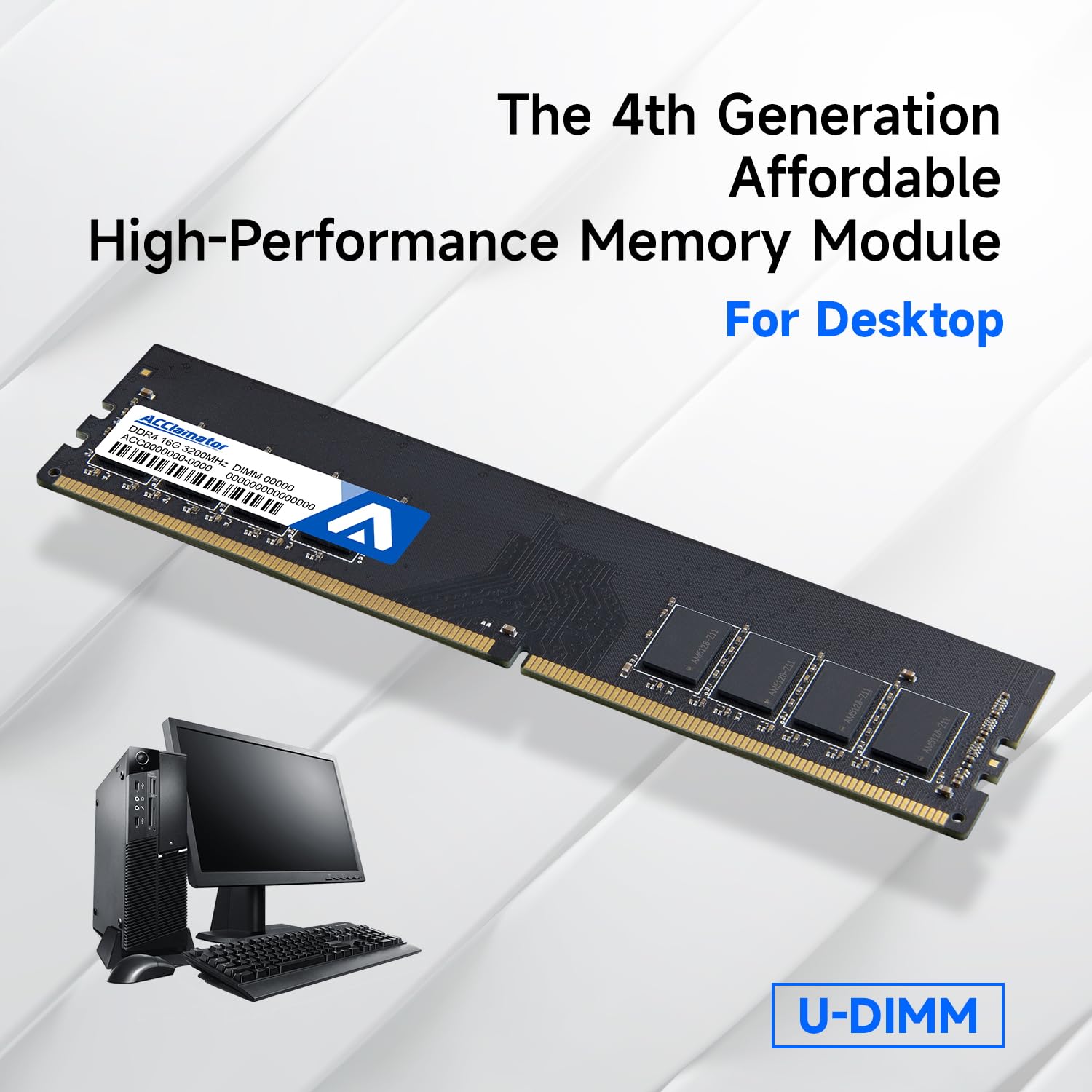 16GB DDR4 Ram 2666MHz (PC4-21300) 1.2V CL19 DIMM Memory Module for Desktop PC, Acclamator Computer Memory