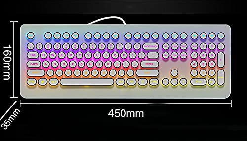MUMUJJ Wired Retro Mechanical Gaming Keyboard, 18 Backlight Effect, Full Key 108 Keys Keypad for Office Typing and Gaming